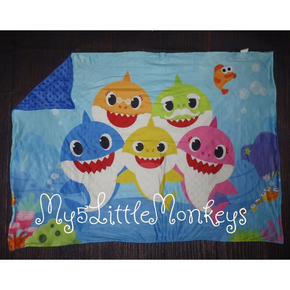 Bedding | Baby Shark Kids Minky Dot Blanket 3 X 40 Inches | Poshmark